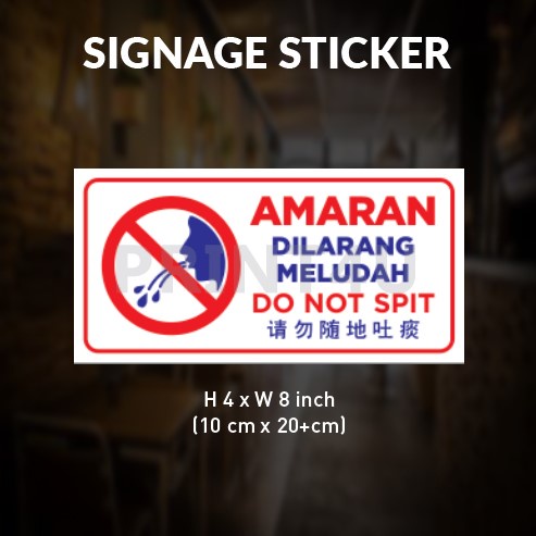PRINT4U STICKER TANDA, DAILY SIGN, AWARENESS SIGNAGE, SIGNMARK, WALL ...