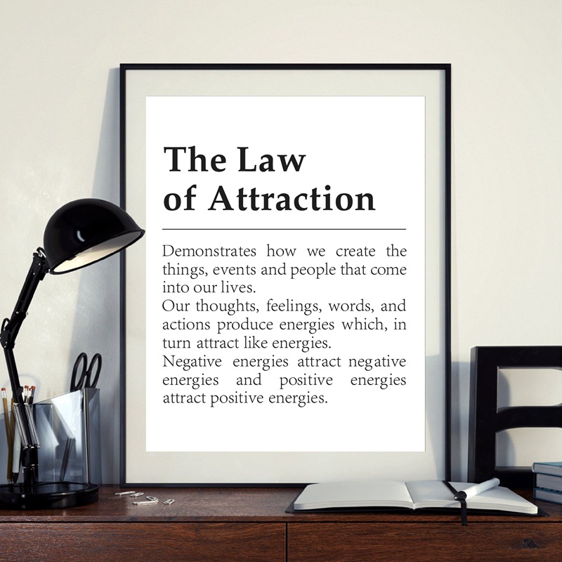 The Law of Attraction Definition Motivational Print Inspirational ...