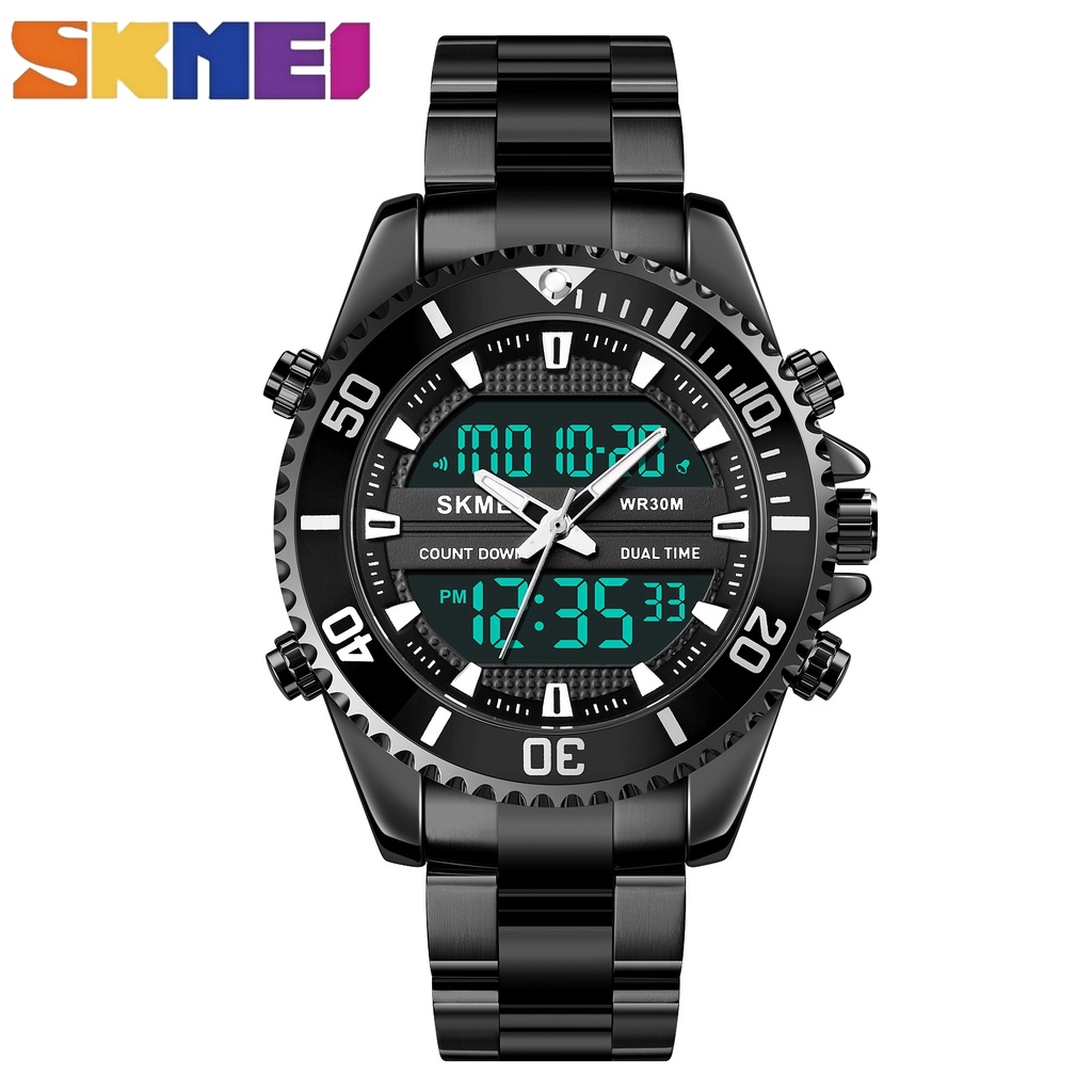 SKMEI Quartz Digital Dual Movement Waterproof Wristwatch Men Sport ...