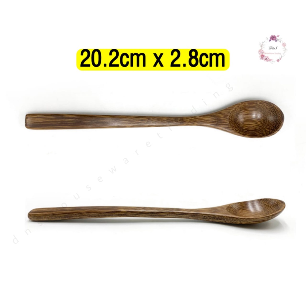 🇲🇾 Natural Wood Spoon Wooden Spoon Teaspoon Soup Spoon Without Paint No ...