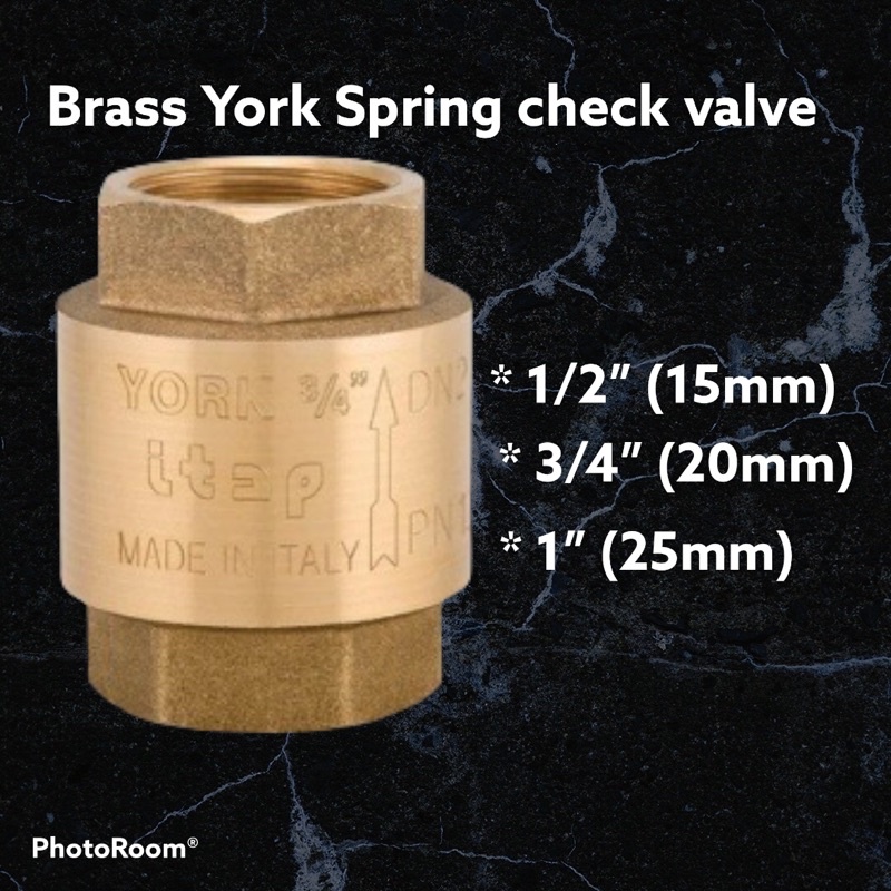 "YORK" Heavy Duty Vertical Spring Check Valve 1/2"(15mm), 3/4"(20mm), 1 ...