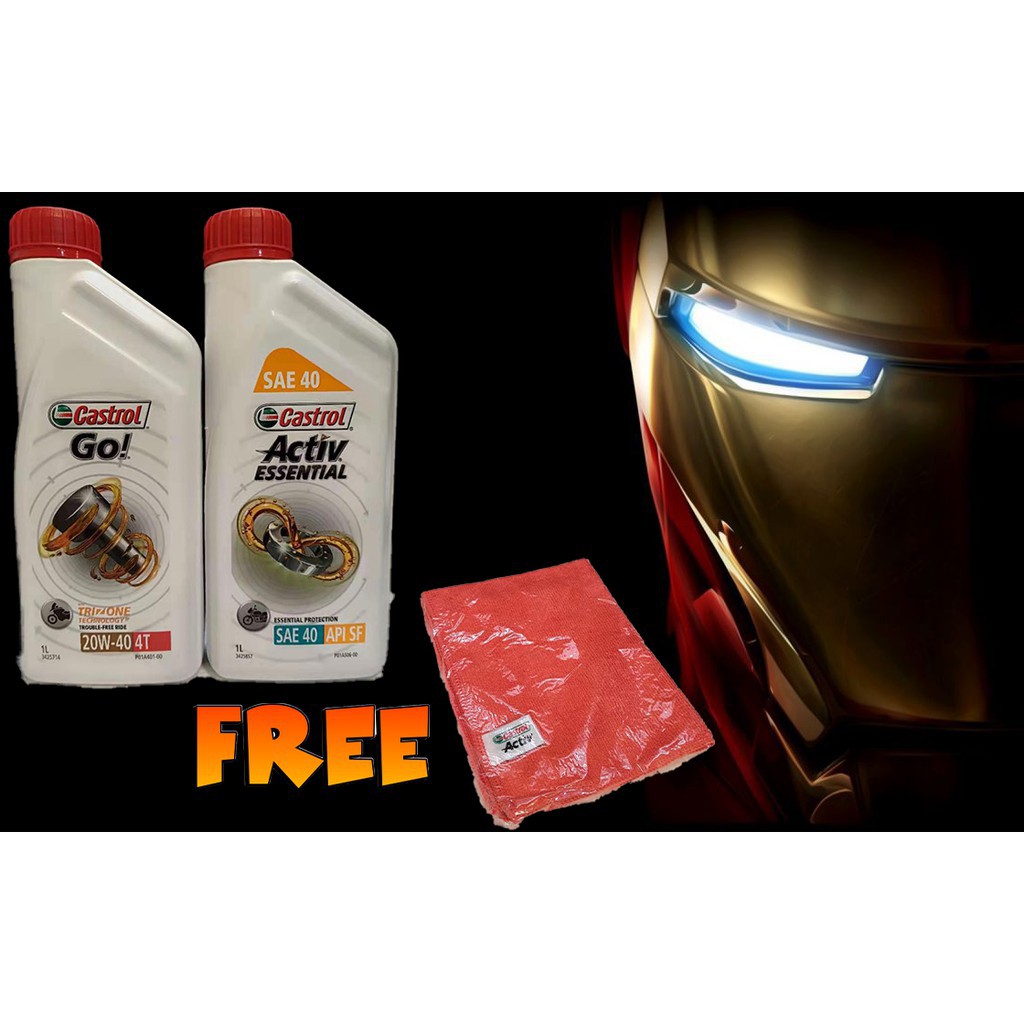 petronas engine oil CASTROL GO 4T 20W-40 / CASTROL ACTIV ESSENTIAL SAE ...