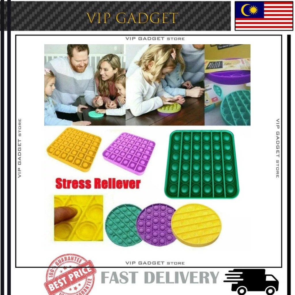 Ship In 24Hrs !! Mainan viral Pop Its Round Fidget Toy Push bubble ...
