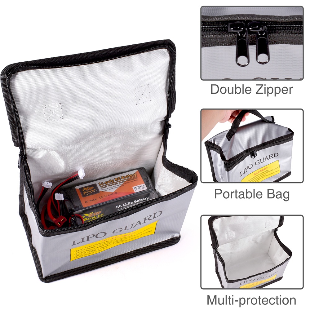 Lipo Guard Battery Safe Bag Fireproof for RC Car Drone Batteries Travel ...