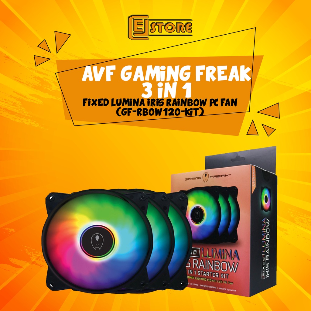 (1 Box 3 Fan)AVF GAMING FREAK LUMINA IRIS FIX RGB LED Fan (GF-IRFIX-KIT ...