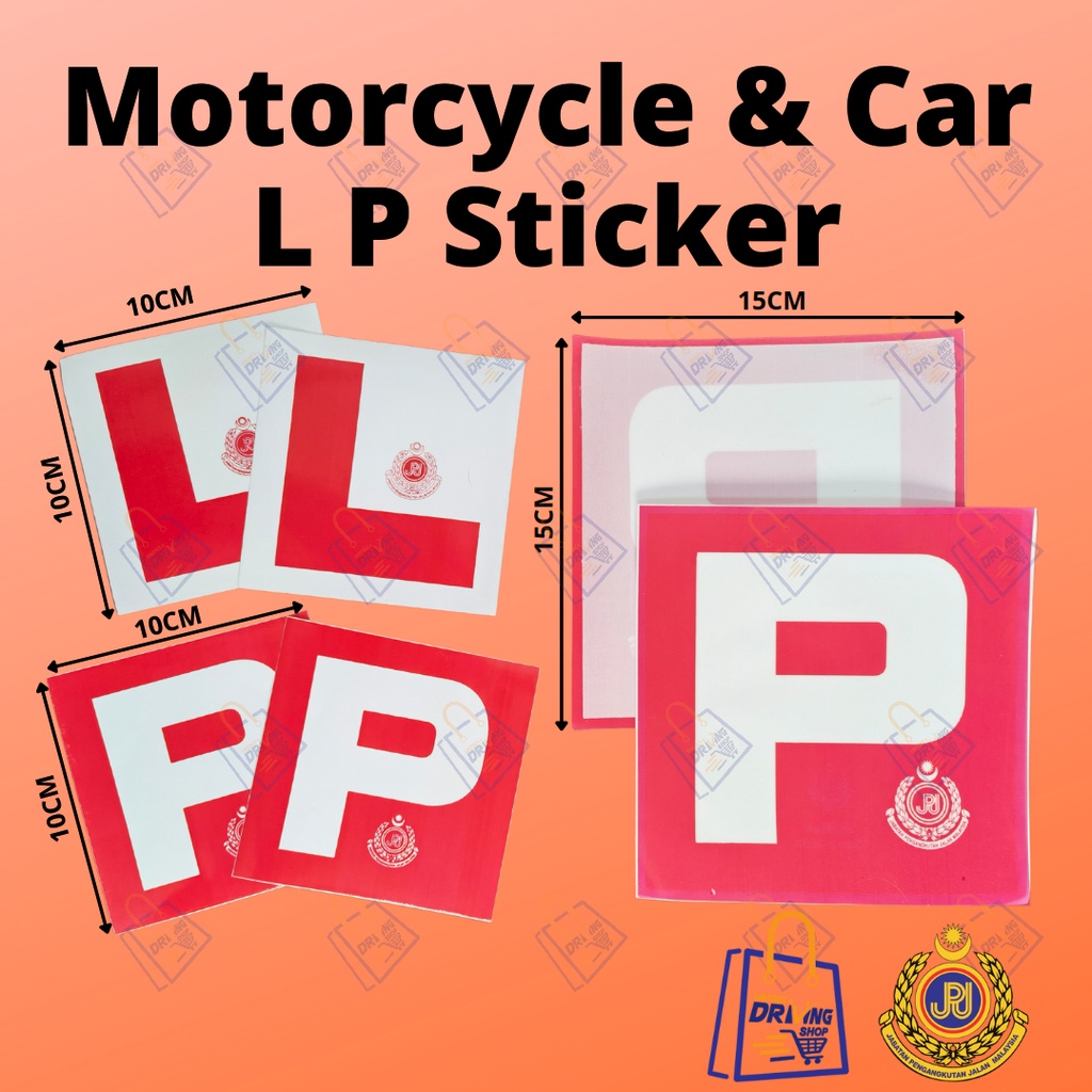 Car Sticker P L JPJ Size sticker kereta Motosikal Motorcycle OKU e ...