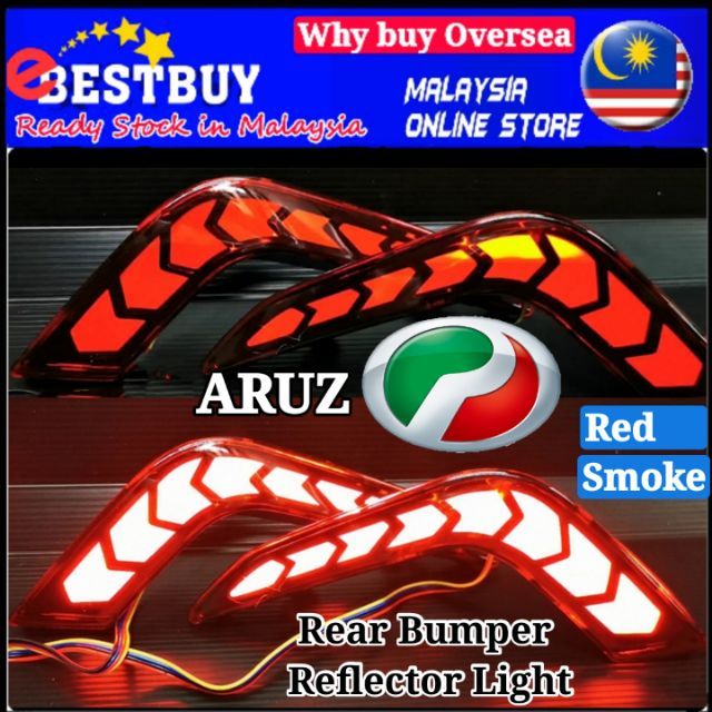 Perodua Aruz Rear Bumper Reflector LED Light Bar Multi Mode Red Smoke ...