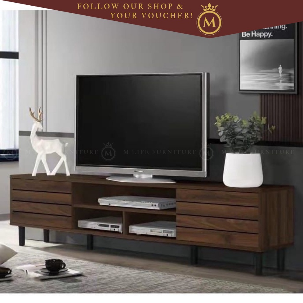 Mlife Ready Stock 6ft Modern Contemporary TV Cabinet With 2 Door ...