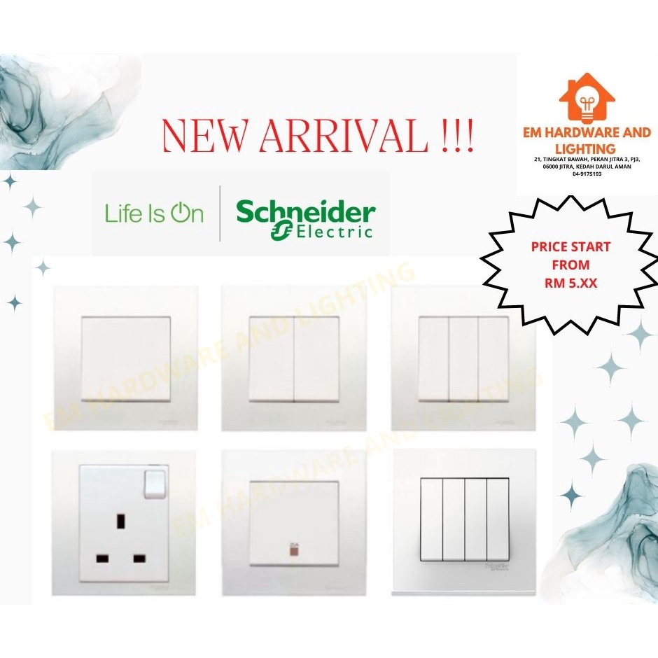 Schneider Vivace Series Switches | 13A Switch socket / plug | Shopee ...
