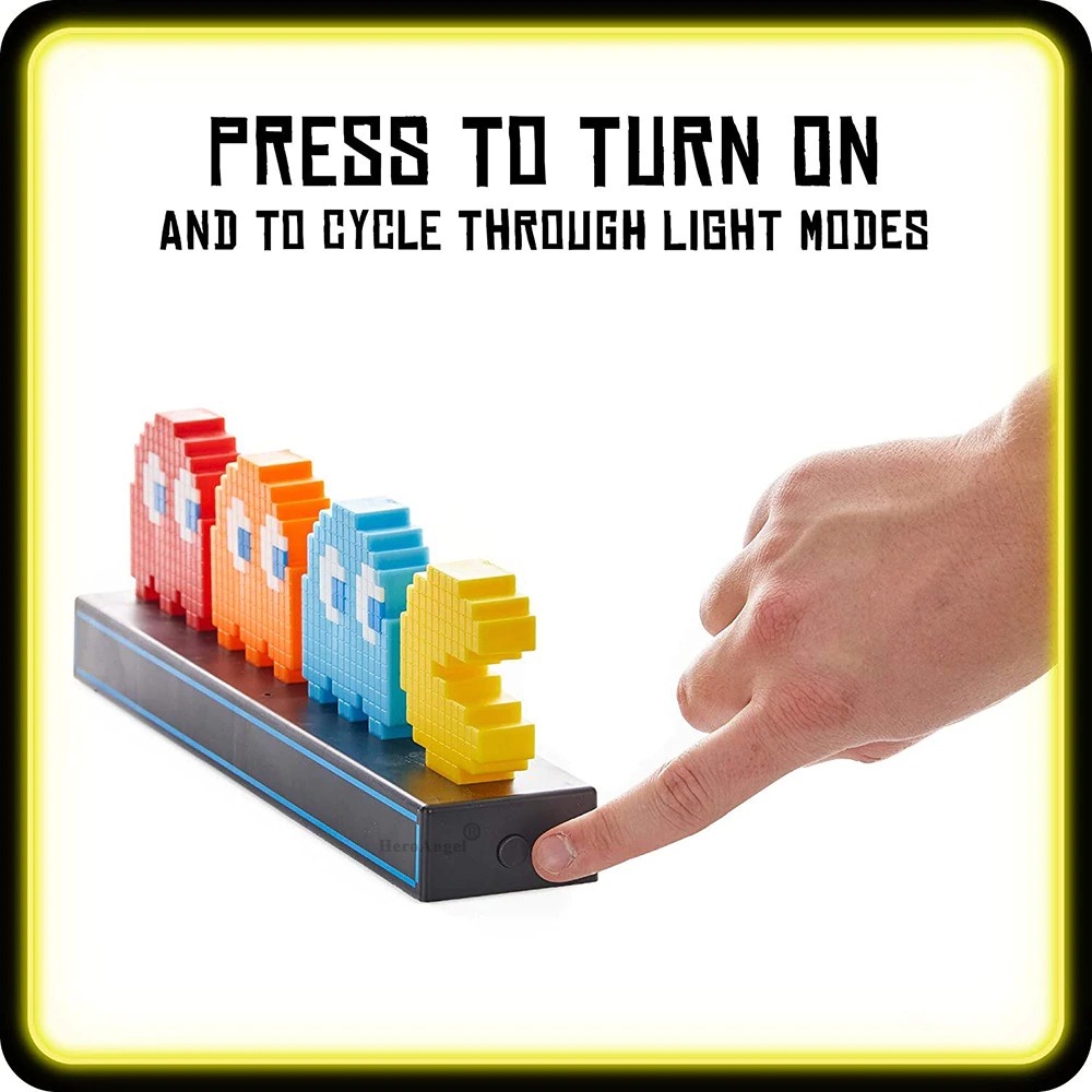 Icon Light Pac Man Pixel Lamp Visual Illusion 3D Game Icon Light LAMPU ...