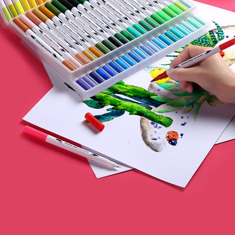 100 Colors Watercolor Brush Pen Colored Art Sketching Markers Drawing ...