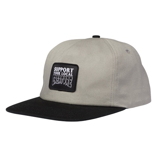 Creature Support Patch Snapback Mid Profile Hat ( Grey / Black ) | Shopee Malaysia