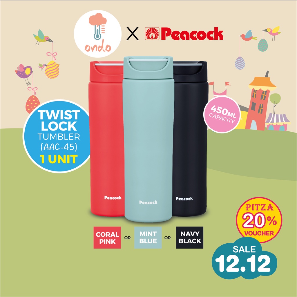 Peacock Twist Lock Tumbler AAC-45 (450ML) | Shopee Malaysia