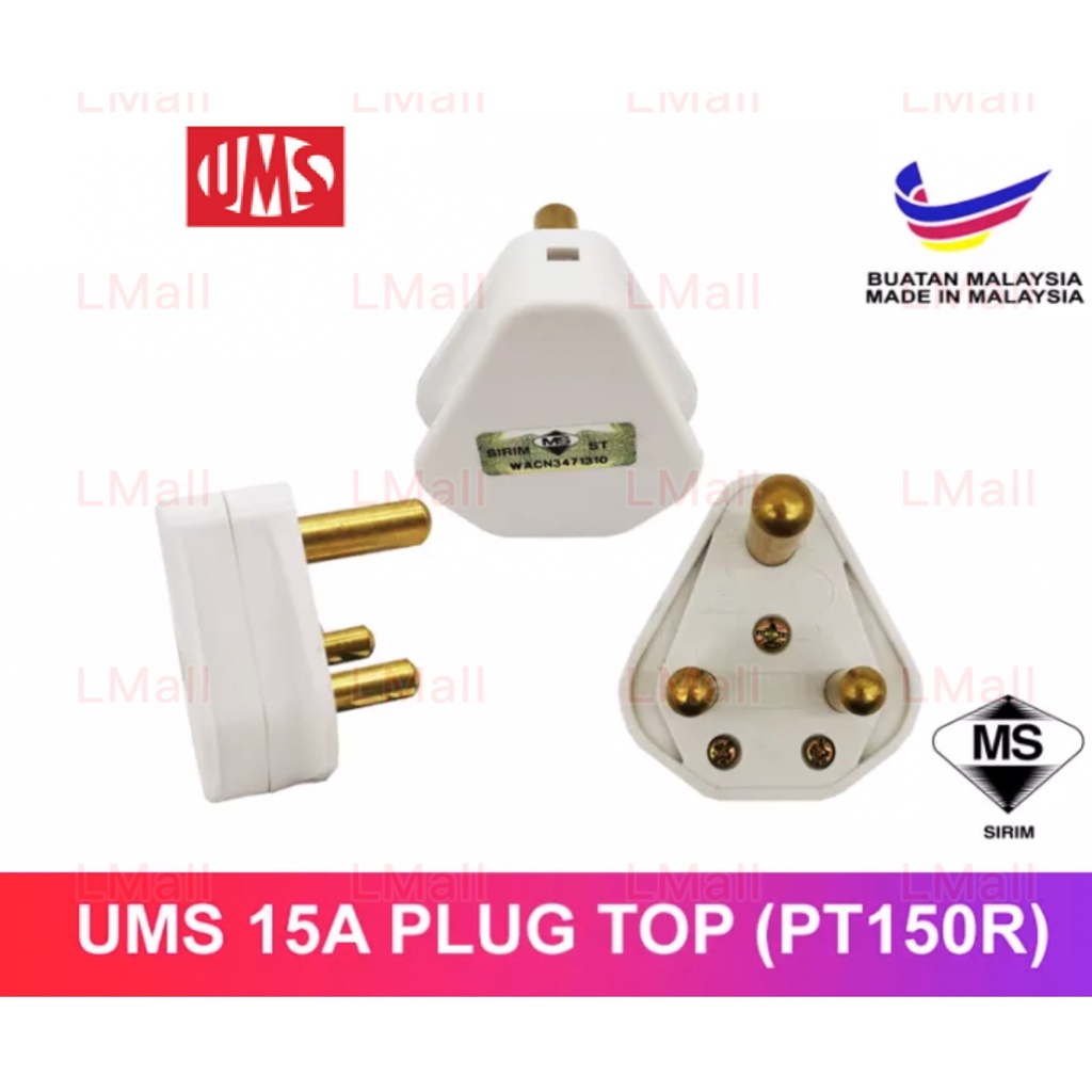SEMENYIH SIRIM APPROVE UMS PT150R 15A 250V 3 PIN Round Pin PLUG TOP | Shopee Malaysia