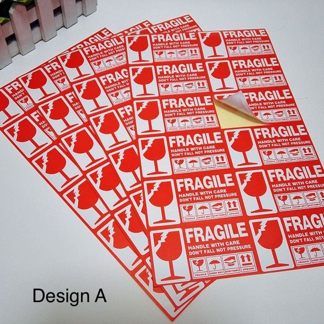 10 Pieces = 120 pcs Fragile Sticker for parcel use attention notice ...
