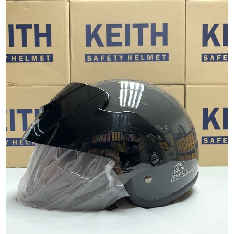Keith KH Cruiser V2 New Model Helmet Topi Keledar Separuh Safety Smoke ...