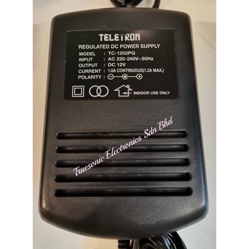 Teletron TC-1202PQ AC TO DC 12V (Max 1.2A) Regulated Power Adapter ...