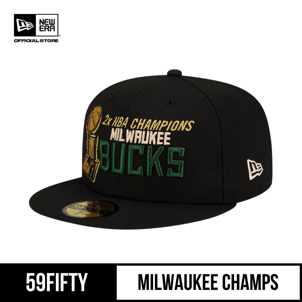 New Era 59FIFTY Milwaukee Bucks Multi Champs Black Fitted Cap | Shopee ...