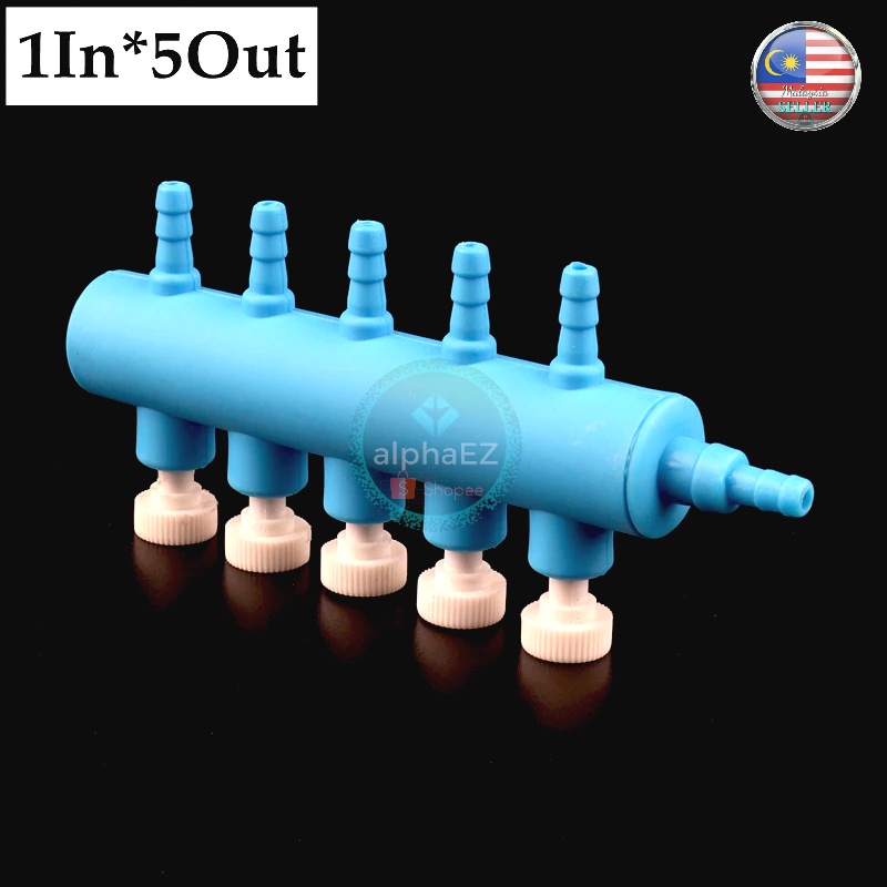 Aquarium BLUE Air Flow Control Air Splitter Inflow Pipe Distributor ...