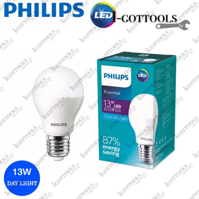 Philips 13W E27 Essential LED Light Bulb Cool Daylight (1450lumen ...