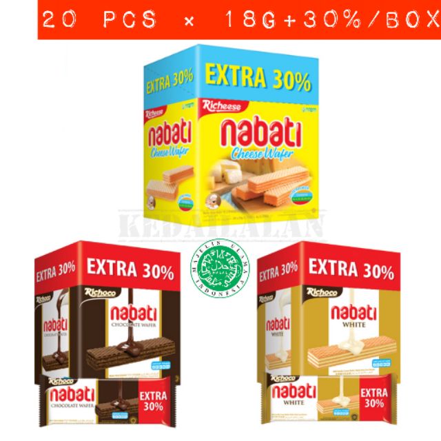 [20pcs] RICHEESE/RICHOCO NABATI Cheese/Chocolate/White Wafer Extra 30% | Shopee Malaysia