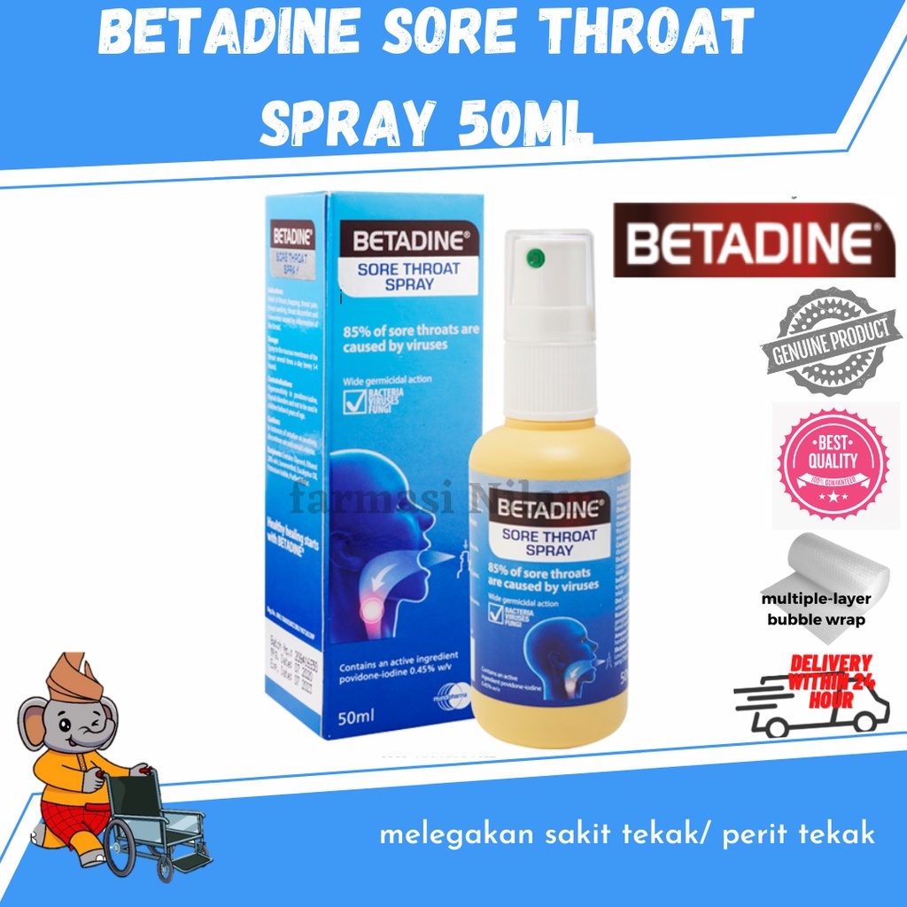 Betadine Sore Throat Spray 50ml | melegakan sakit tekak& perit tekak ...