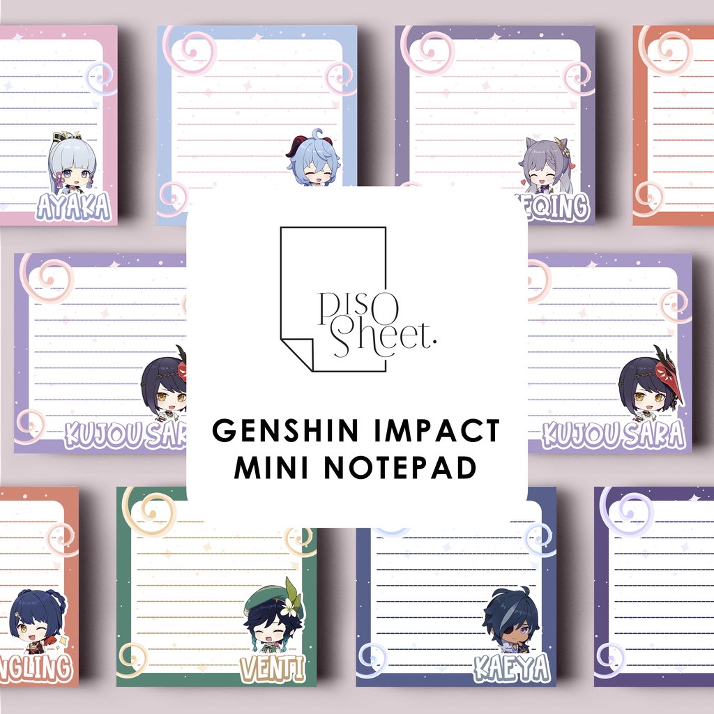 Pt. 2 Genshin Impact Fanmade Mini Notepad | Shopee Malaysia