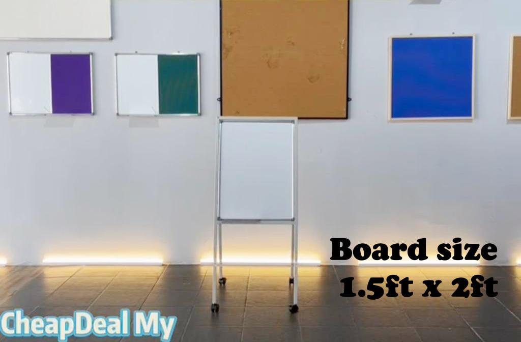 papan putih magnetik flip chart/ Whiteboard Flip Chart board BLACK ...
