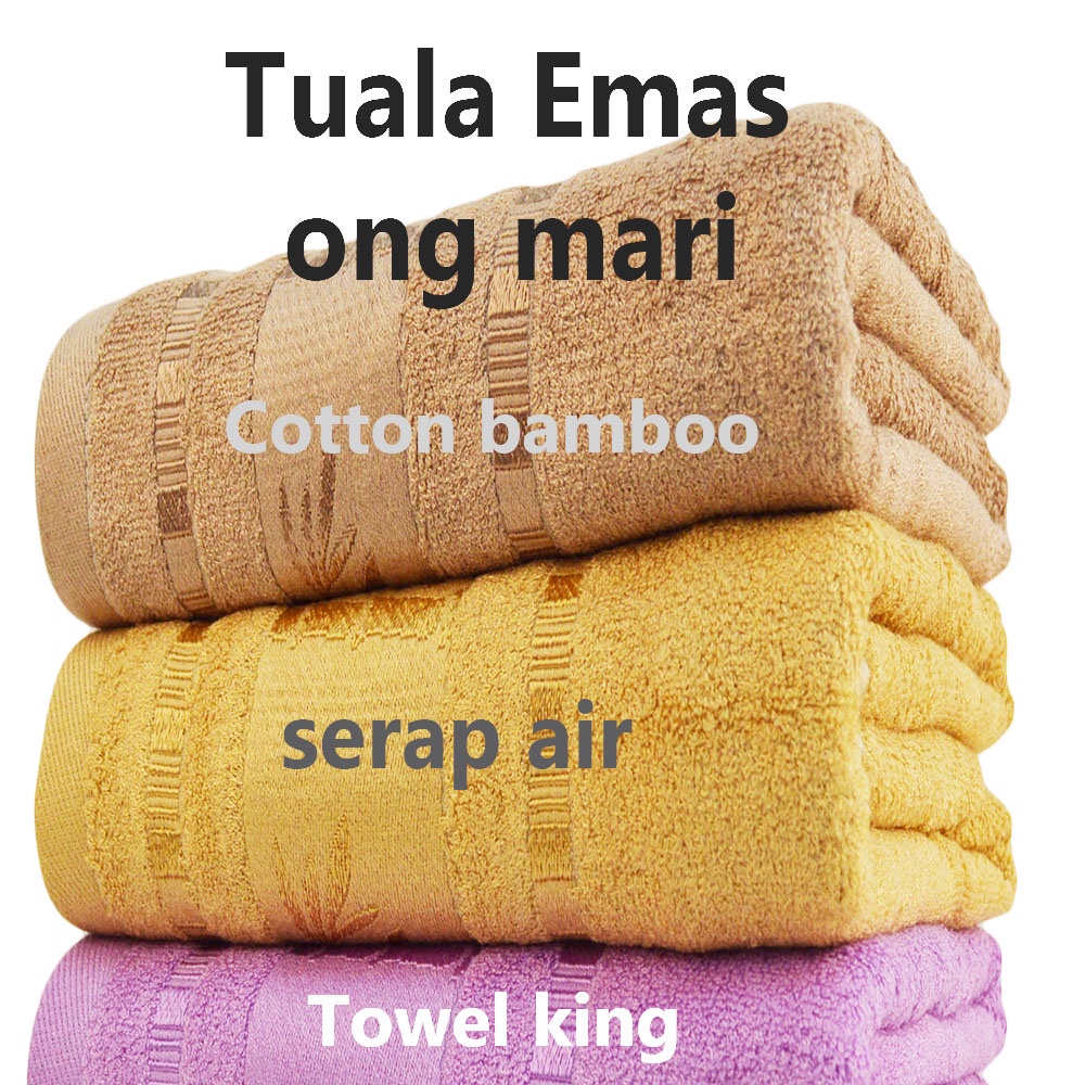 Bath towel cotton bamboo 100% serap air tuala mandi Bamboo Forest BATH ...