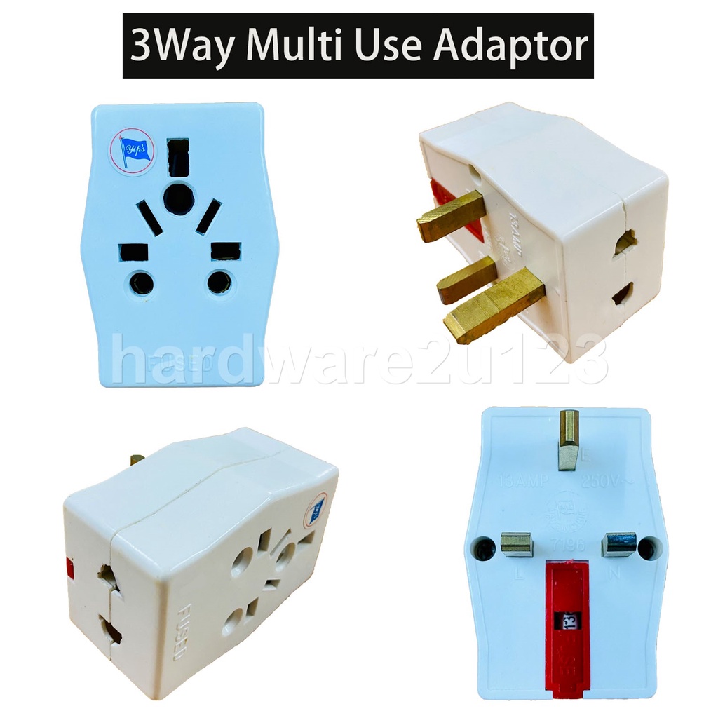 13Amp 3 Way Multi Adaptor with Neon Indicator | Shopee Malaysia