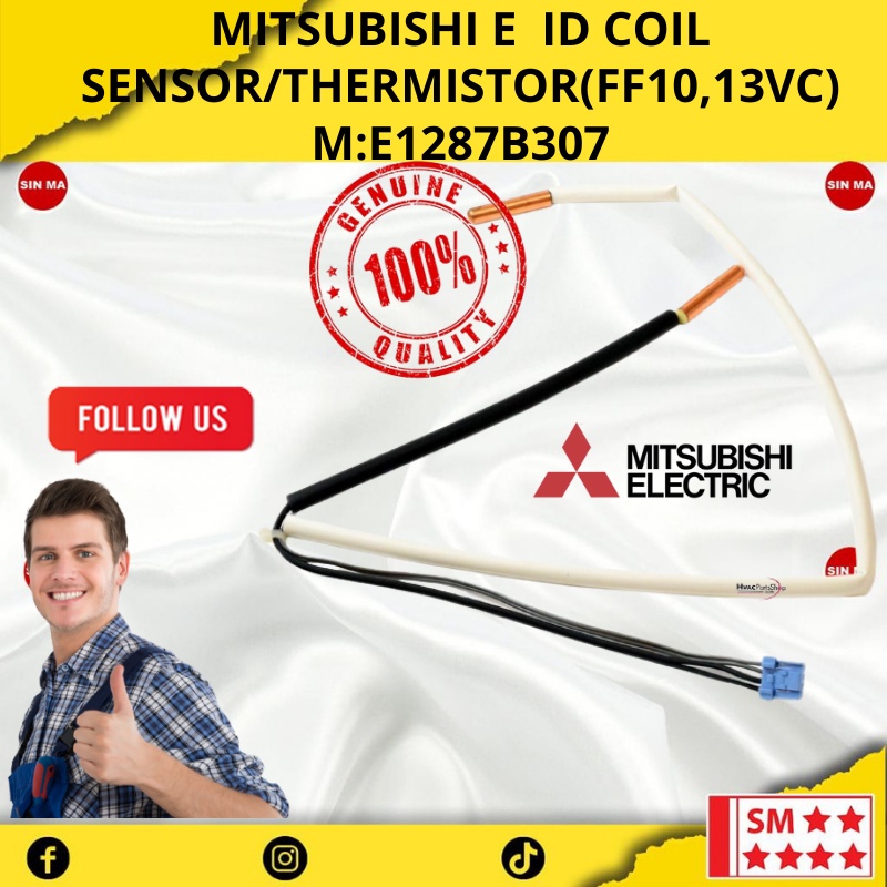 MITSUBISHI ELECTRIC INDOOR COIL THERMISTOR E2287B307 MS-SFF09VCA-TI MS ...