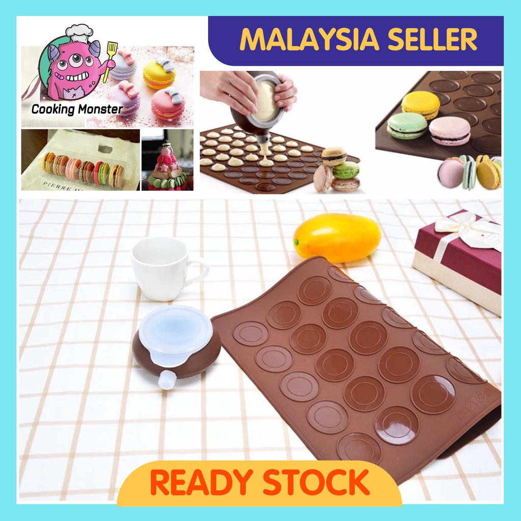 48/30 Holes Non-Stick Silicone Macaron Macaroon Pastry Oven Baking ...