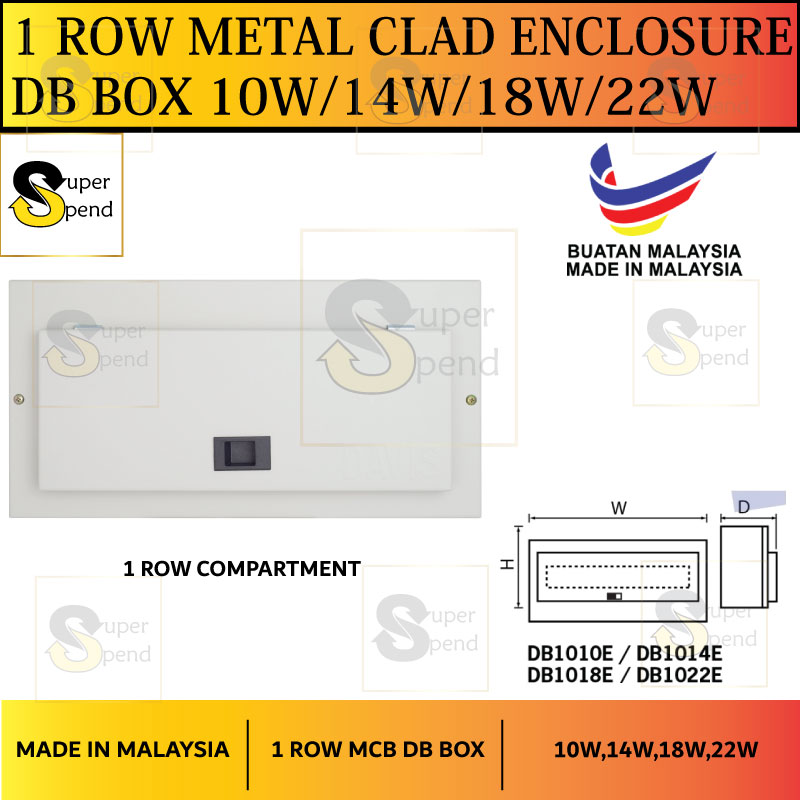 [ 1 row ] Metal Clad Enclosure DB Box 10w / 14w / 18w / 22w | Shopee ...