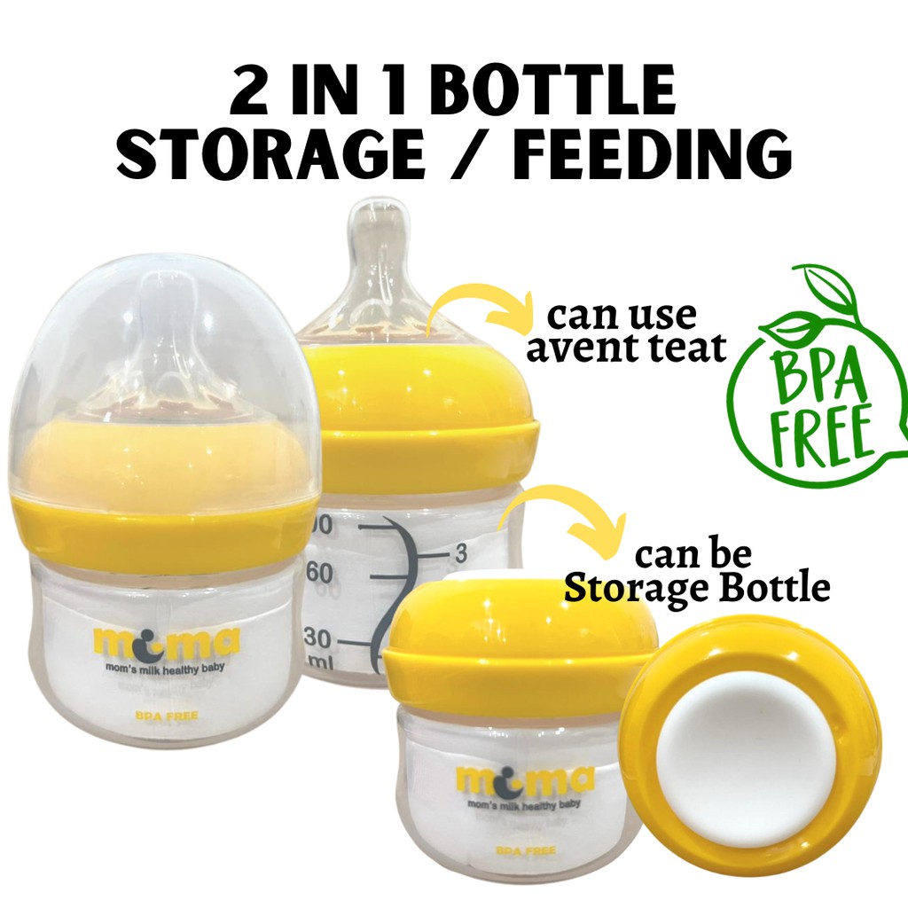 MOMA 2 IN 1 NATURE BOTTLE (WIDE NECK BOTTLE FEEDING AND STORAGE) (3oz ...
