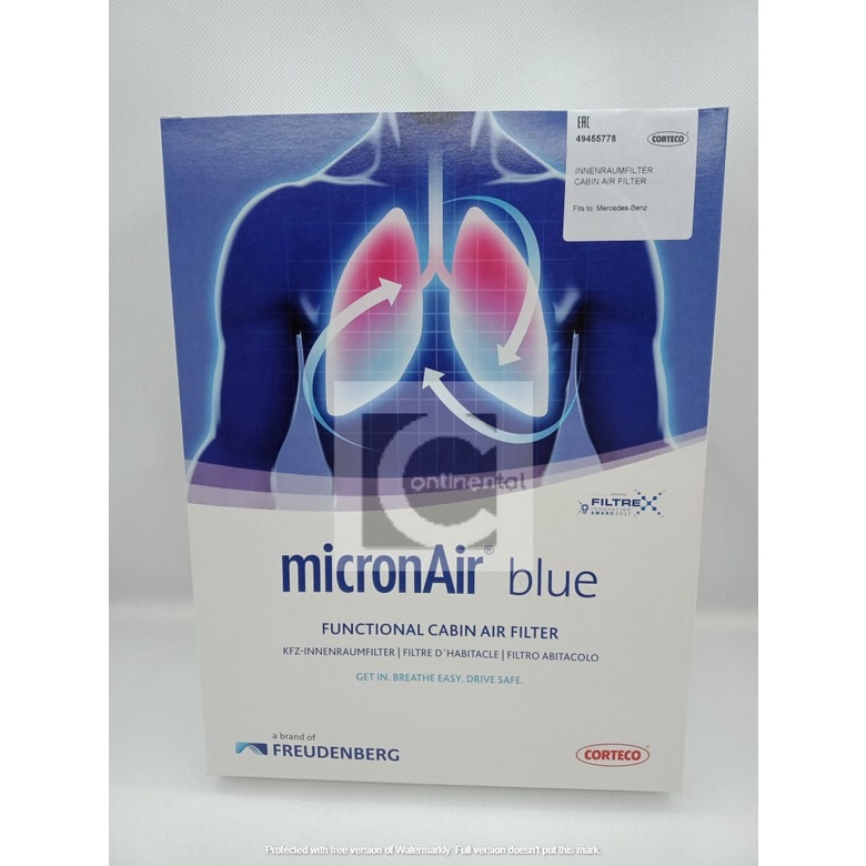 CORTECO AIRCOND FILTER MERCEDES-BENZ CABIN FILTER WITH CARBON AND ANTI ...