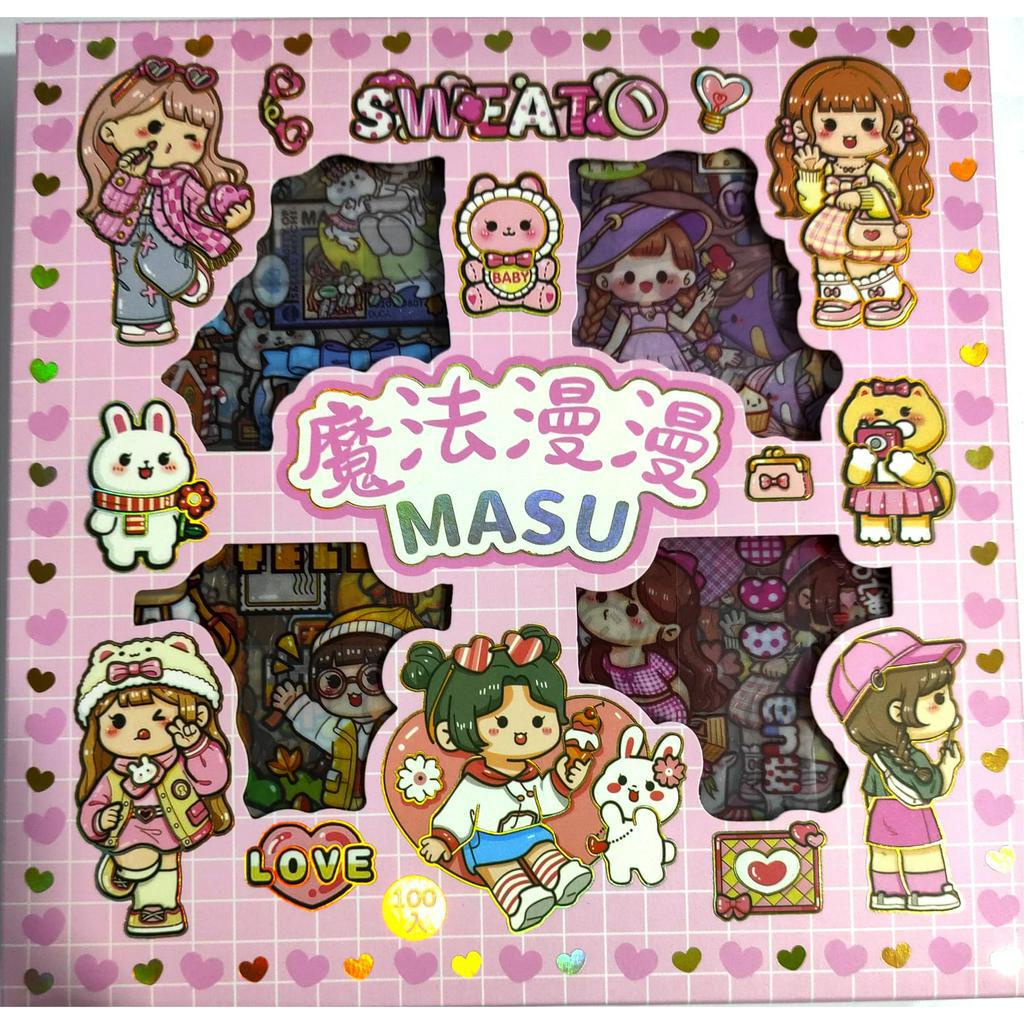 - Sticker Waterproof Sticker Masu Sticker Momo Korea Contents 100pcs ...