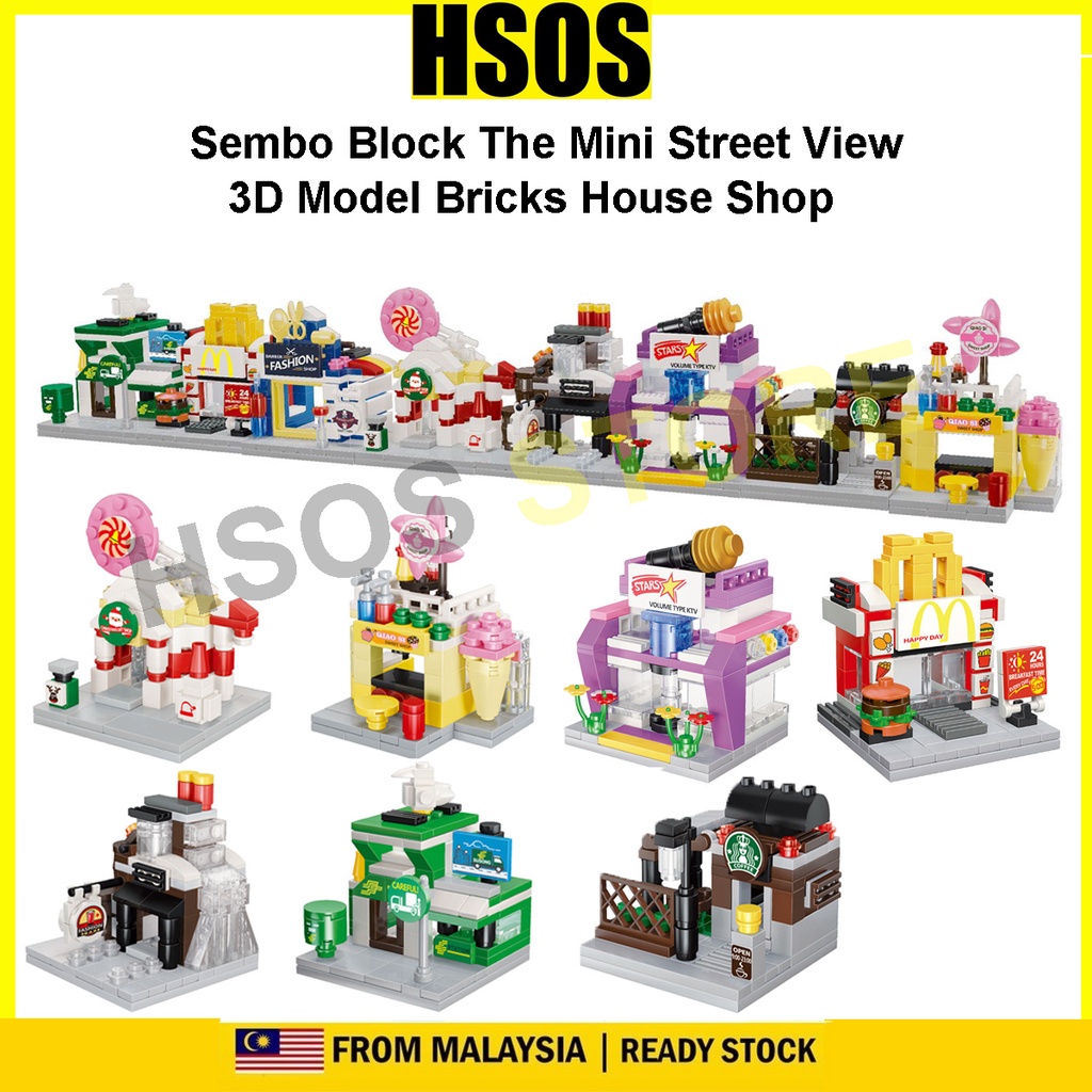 Sembo Block The Mini Street View 3D Model Bricks House Shop Compatible ...