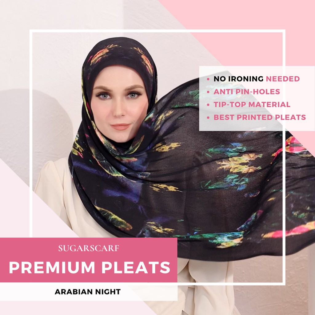 Sugarscarf Pleats Wide Moorish In Arabian Night ( With Box ) | Shopee ...