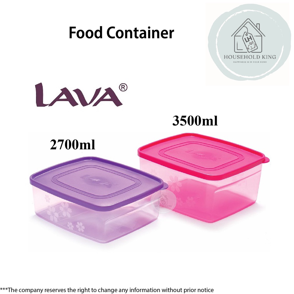 LAVA Plastic Food Storage Container Lunch Box BPA FREE/Bekas Makanan ...