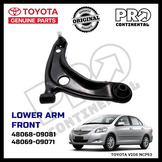 GENUINE TOYOTA VIOS NCP93 2007-2012 FRONT LOWER CONTROL ARM [48068-09081 48069-09071] | Shopee ...