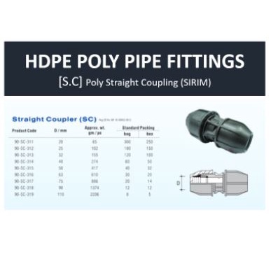 HDPE POLY STRAIGHT COUPLING SOCKET 20MM - 32MM(SIRIM) | Shopee Malaysia