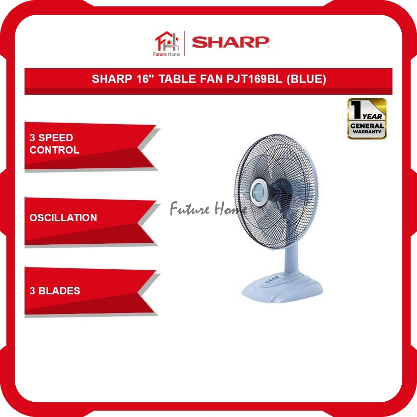 Sharp 16" Table Fan PJT169BL (Blue) | Shopee Malaysia