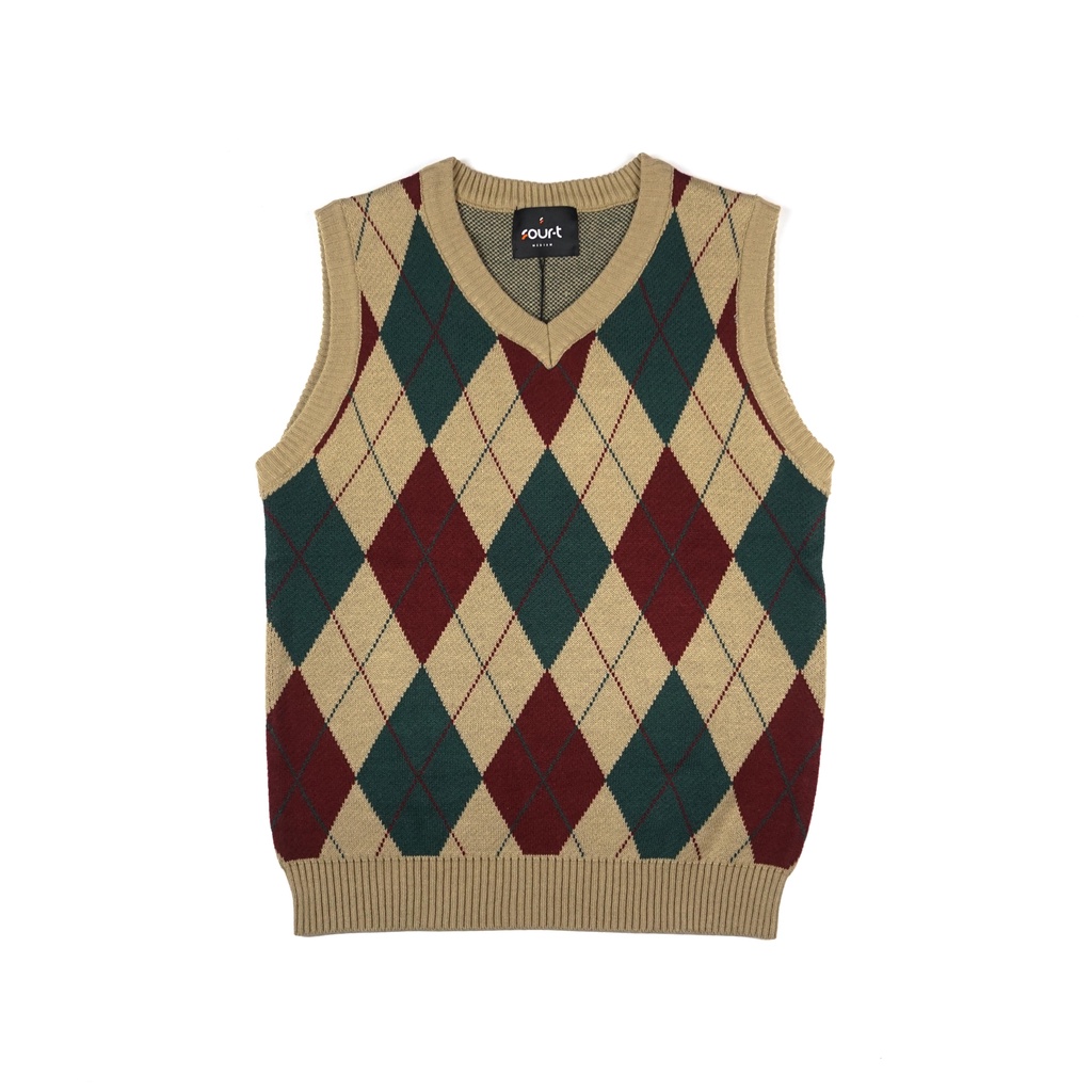 Diamond Vest/Diamond Knitwear Vest Men's Long Knitted Beige Premium Men ...