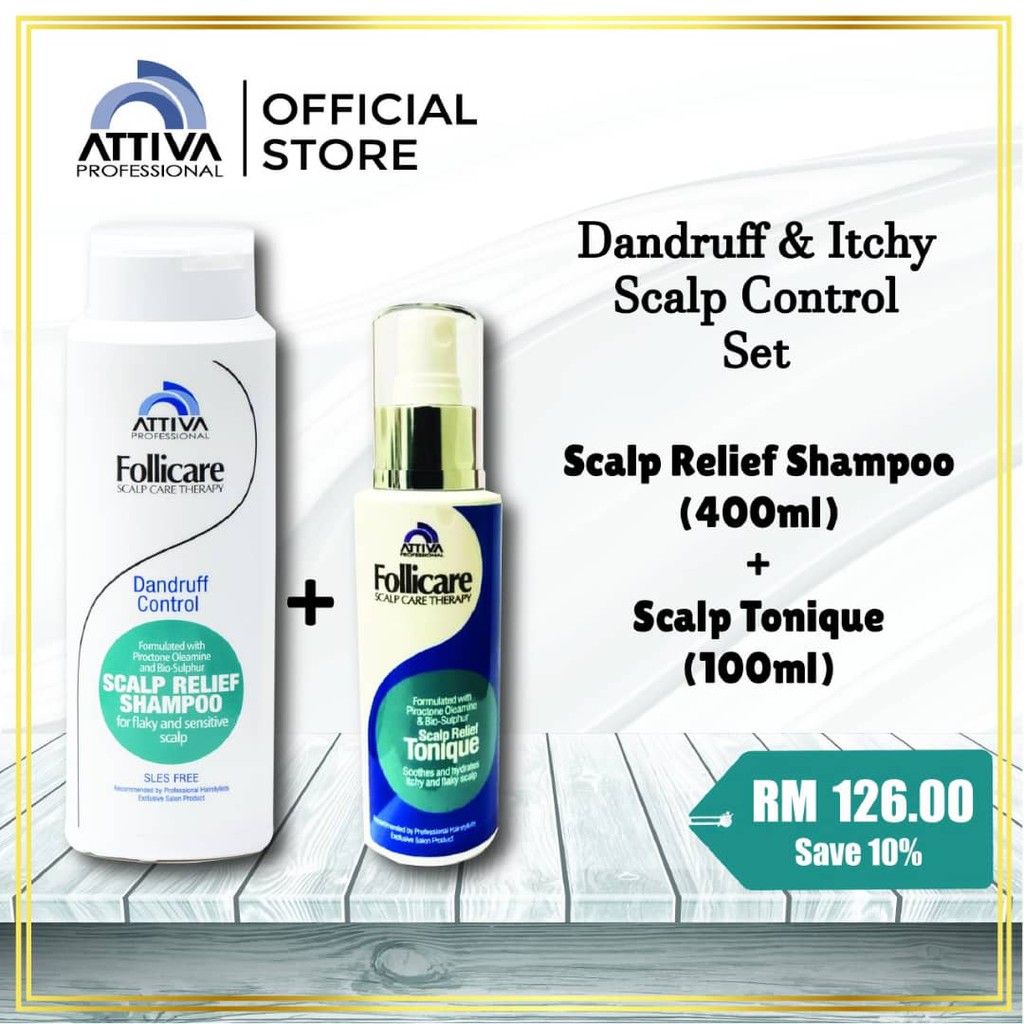 ATTIVA Dandruff & Flaky Scalp Control Set, Dandruff Control Shampoo ...