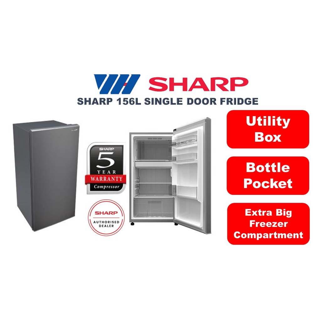 Sharp 1 Door Fridge 156L | Shopee Malaysia