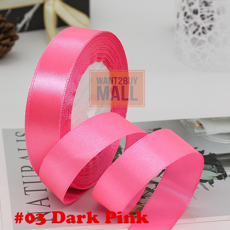 🇲🇾 2CM (22M) DIY Bow Craft Satin Ribbon Flower Wrapping Webbing ...