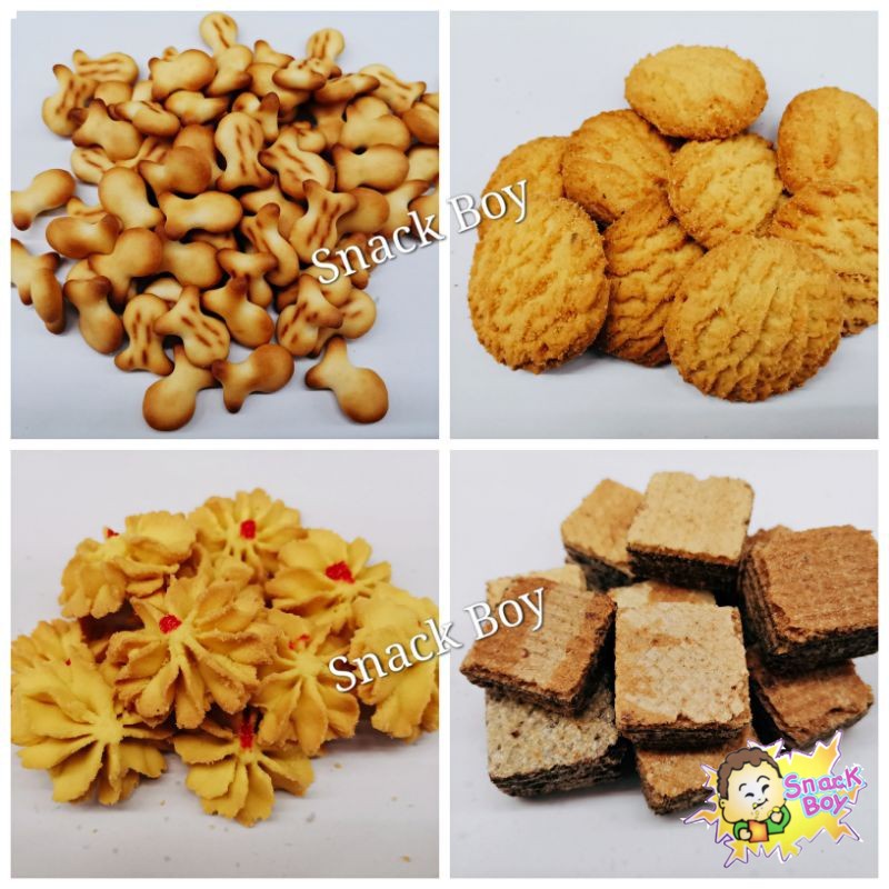 biskut timbang 250g /500g Biskut ikan /wafer cube /butter cookies /rose ...