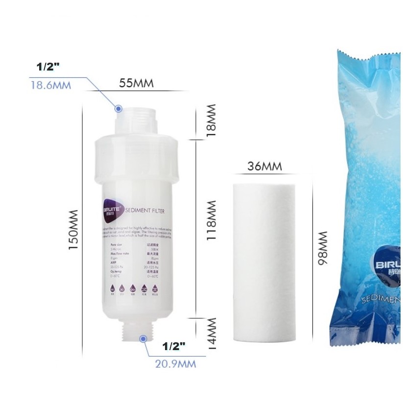 5'' PRE FILTER Water Filter Cartridge Washing Machine Filter Mesin ...