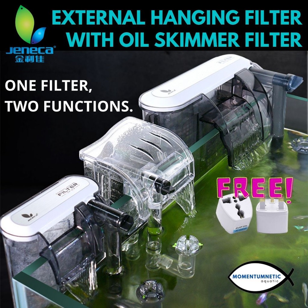 🔥READY STOCK🔥 JENECA Aquarium External Hanging Filter with Oil Skimmer ...