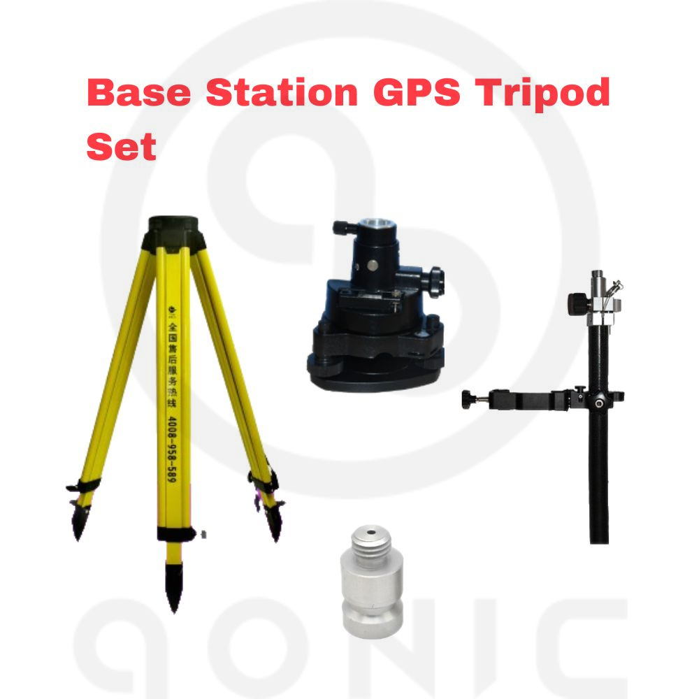 Tripod Aluminium GPS Tinjauan + Tribach + Penyesuai Benang Prisma ...